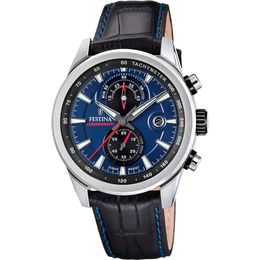 Festina Herren Chronograph "Timeless Chronograph", schwarz, Armbanduhren, Quarzuhr, Armbanduhr, Herrenuhr, Lederarmband, analog, Tag
