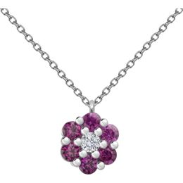 Firetti Damen Kette mit Anhänger "Schmuck Geschenk Silber 925 Halsschmuck Ankerkette Anhänger Blume", Silber 925 (Sterlingsilber), L: 43 B: 1,1mm,