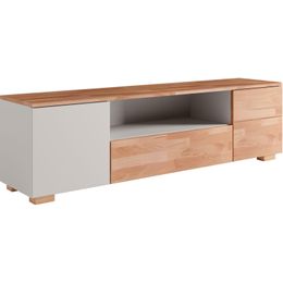 Lowboard Home Affaire, B:160cm H:45cm T:35cm, grau, FSC-zertifizierter Holzwerkstoff, Massivholz, Wohnzimmer, Sideboards, "Citra teilmassiv", Breite
