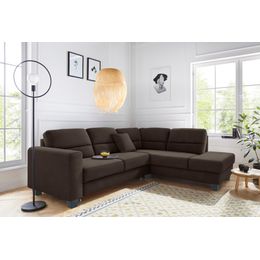 Ecksofa Trendmanufaktur, B:245cm H:85cm T:203cm, braun, Wohnzimmer, Sofas, "Chamber, zeitlos&modern, hoher Sitzkomfort, Breite 245cm, L-Form",