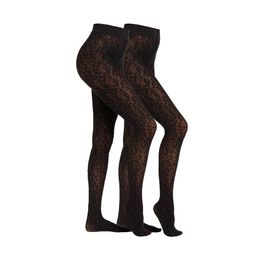 Camano Damen Feinstrumpfhose "Strumpfhose 2er Pack", Gr. M, schwarz, 95% Polyamid, 5% Elasthan, Strumpfhosen