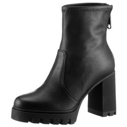 Damen High-Heel-Stiefelette "HEEL PLATFORM ZIP BOOT MG NAPPA", Calvin Klein Jeans, Gr. 41, schwarz, Lederimitat, unifarben, Schuhe, Ankleboots,