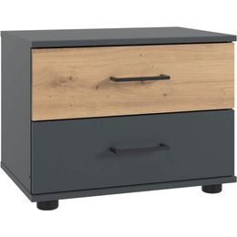 Nachtkommode wimex, B:52cm H:40cm T:38cm, grau, Spanplatte, Sideboards, "Taiga", mit 2 Schubladen, 52cm breit