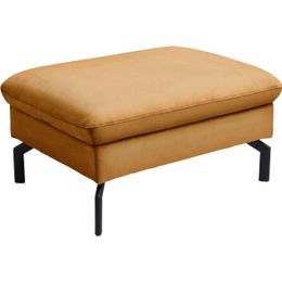Hocker DIE PLANBAR, B:87cm H:45cm T:65cm, gelb, Wohnzimmer, Hocker, "PN-EM20028 Breite 87 cm", hochwertiges Glattleder, stylische Metallf&uuml;&szlig;e