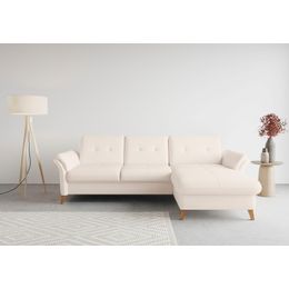 Sit & More Ecksofa SIT & MORE, B:268cm H:90cm T:176cm, beige, Wohnzimmer, Sofas, "Göteborg", Sitztiefenverstellung und Federkern, wahlweise mit Bettfunktion