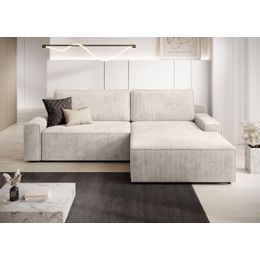 Ecksofa Trendmanufaktur, B:246cm H:98cm T:168cm, beige, 88% Polyester / 12% Nylon, Wohnzimmer, Sofas, "Challenge, Schlafsofa mit Bettkasten, Couch in