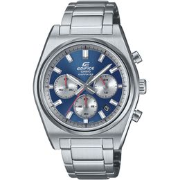 CASIO EDIFICE Herren Chronograph, silber, Armbanduhren, Quarzuhr, Armbanduhr, Herrenuhr,Edelstahlband,Saphirglas,Stoppfunktion
