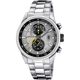 Festina Herren Chronograph "Timeless Chronograph", silber, Armbanduhren, Quarzuhr, Armbanduhr, Herrenuhr, Edelstahlarmband, analog, Tag