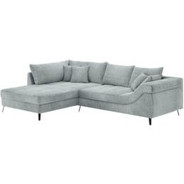 Ecksofa MR. COUCH, B:317cm H:98cm T:228cm, silber, Dolce (100% Polyester), Wohnzimmer, Sofas, "Portofino, L-Form", Mit Kaltschaumpolsterung, bis 140