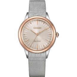 Citizen Damen Solaruhr, silber, Armbanduhren, Armbanduhr, Damenuhr, Edelstahlarmband, analog