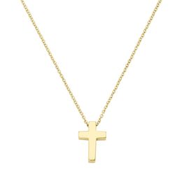 Luigi Merano Damen Goldkette "mit einem kleinen Kreuz, Gold 375", 45cm, Gelbgold 375, gold, Gelbgold 375, Halsketten