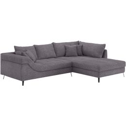 Ecksofa MR. COUCH, B:317cm H:98cm T:228cm, grau, Stripes (92% Polyester / 8% Nylon), Wohnzimmer, Sofas, "Portofino, L-Form", Mit