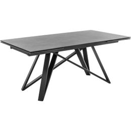 Esstisch Stolkom, H:75cm, grau, Garten, Tische, "Charly Esszimmertisch Keramik, ausziehbar 280 cm, BxHxT 180x75x95 cm", Keramikoberfl&auml;che,Tischplatte