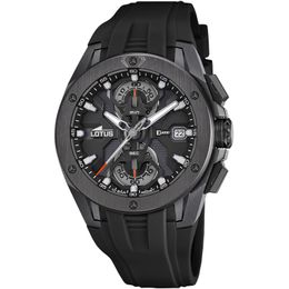 Lotus Herren Chronograph "Vortex", schwarz, Armbanduhren, Quarzuhr, Armbanduhr, Herrenuhr, Tag, Stoppfunktion, Kautschukarmband