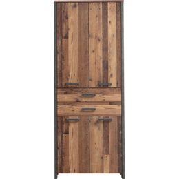 Aktenschrank FORTE, B:86cm H:220,7cm T:41,6cm, grau, Büro, Schränke, "Clif", Mehrzweckschrank im Industriestil, Breite 86 cm x Höhe 220 cm