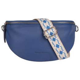 Bruno Banani Damen Gürteltasche, blau, Leder, leicht glänzend, unifarben, Taschen, echt Leder