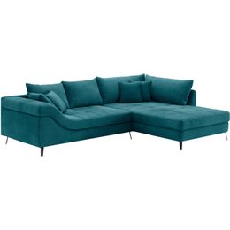 Ecksofa MR. COUCH, B:317cm H:98cm T:228cm, blau, Memphis (Grundgewebe - 100% Polyester; Nutzschicht- 90% Polyester / 10% Polyamide), Wohnzimmer,
