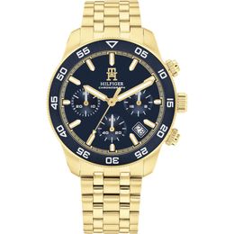 Tommy Hilfiger Kinder Chronograph "TH85 CHRONOGRAPH", gold, Armbanduhren, Quarzuhr, Armbanduhr, Herrenuhr, Edelstahlarmband, analog, Tag
