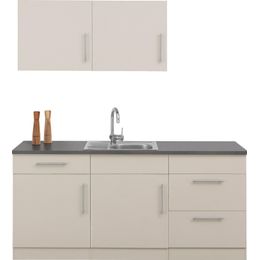 Wiho-K&uuml;chen K&uuml;che WIHO K&Uuml;CHEN, B:180cm T:60cm, beige, Komplettk&uuml;chen-Sets, "Cali", wahlweise mit E-Ger&auml;ten, Breite 180 cm