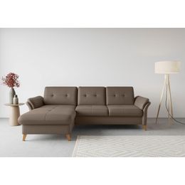 Sit & More Ecksofa SIT & MORE, B:268cm H:90cm T:176cm, braun, Wohnzimmer, Sofas, "Göteborg", Sitztiefenverstellung und Federkern, wahlweise mit Bettfunktion