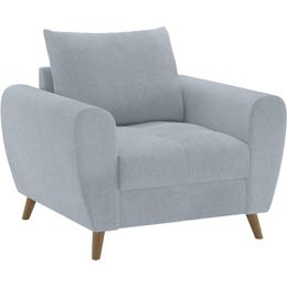 Sessel MR. COUCH, B:96cm H:71cm T:90cm, blau, Novaclean Avanti (100% Polyester), Wohnzimmer, Sessel, "Blackburn II", Passend zu der Garnitur,