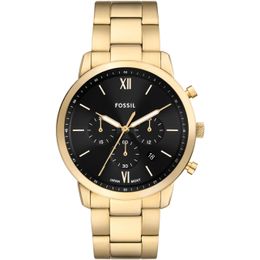 Fossil Herren Chronograph "NEUTRA", gold, Armbanduhren, Quarzuhr, Armbanduhr, Herrenuhr, Edelstahlarmband, analog, Tag