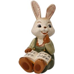 Goebel Osterhase "Hasenschule - Fr&uuml;h &uuml;bt sich", B/H/T: 6,5cm x 4,5cm x 10cm, bunt, Dekofiguren, Sammelfigur, Hase beim Lesen