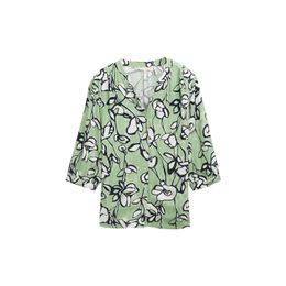Tom Tailor Damen Plus Size - Bluse mit Muster, grün, Geblümt, Gr. 46