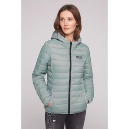 Outdoorjacke SOCCX, Damen, Gr. L, blau (frosted lake), Material: 100% Polyamid, Futter: 100% Polyester, Füllung: 100% Polyester, bedruckt, bestickt, casual, schmal normal, Langarm eingesetzt elastischer Bund, Jacken, mit elastischem Saumabschluss