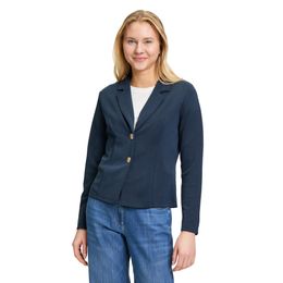 Jackenblazer Betty Barclay "Betty Barclay Kurzblazer mit Knöpfen", Damen, Gr. 36, blau (dunkelblau), Obermaterial: 51% Polyester, 42% Modal, 7% Elasthan., modisch, tailliert normal, Langarm, Blazer, Kragen