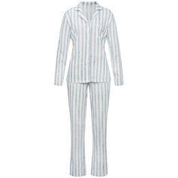 Vivance Pyjama 'Dreams' Damen Gr&ouml;&szlig;e XS hellblau / pfirsich / wei&szlig; Winterkleid