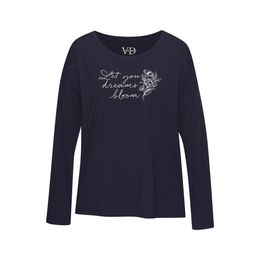 Vivance Schlafshirt Damen Gr&ouml;&szlig;e XS/S navy / wei&szlig;