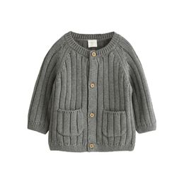 next Strickjacke Jungen Gr&ouml;&szlig;e 74 grau / wei&szlig;