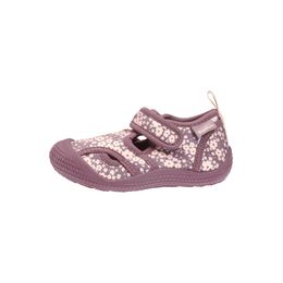 Playshoes Hausschuh M&auml;dchen Gr&ouml;&szlig;e 32/33 mauve / knallrot / wei&szlig;