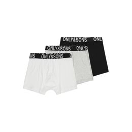 Only & Sons Junior Boxershorts 'OSJFITZ' Jungen Gr&ouml;&szlig;e 158/164 grau / schwarz / wei&szlig;