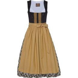 BERWIN Midi-Dirndl Anthrazit/Ocker (Gr&ouml;&szlig;e: 36)