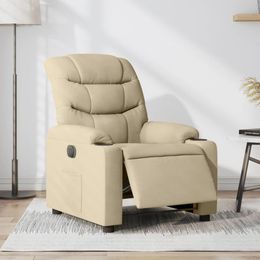 vidaXL Relaxsessel Elektrisch Stoff Creme