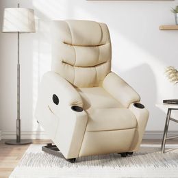 vidaXL Relaxsessel Mit Aufstehhilfe Elektrisch Stoff Creme