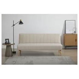 Schlafsofa Inosign "LUMINARA Gästesofa, Bettsofa, Couch mit Schlaffunktion, Loungesofa", beige (creme), B:180cm T:87cm, Sofas, durch verstellbare Rückenlehne u. Bettfunktion, Webstoff-Bezug