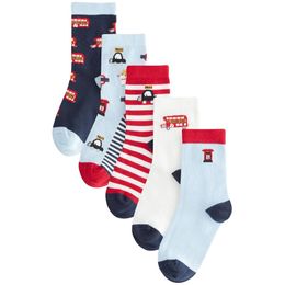 next Socken Jungen Größe 19/22 marine / hellblau / rot / weiß