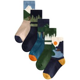 next Socken Jungen Größe 19/22 hellblau / dunkelblau / gelb / grün