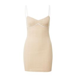 Edikted Kleid 'Pointelle' Damen Gr&ouml;&szlig;e 40 beige / wei&szlig; Winterkleid