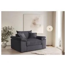 XXL-Sessel Home Affaire "Soft&Cosy", grau (anthrazit), B:151cm H:93cm T:123cm, 100% Polyester, Sessel, in Cord, inklusive 2 Zierkissen