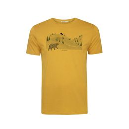 Greenbomb T-Shirt 'Animal Bearland' Herren Gr&ouml;&szlig;e XXL safran / tanne / schwarz