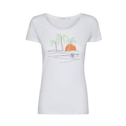 Greenbomb Shirt 'Nature Sunset Palms' female White size S
