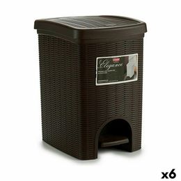 Papierkorb mit Pedal Stefanplast Elegance Braun Kunststoff 20 L 27,5 x 38,5 x 31 cm (6 Stück)