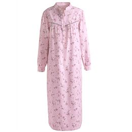 Comtessa Damen Nachthemd in Flanell-Qualit&auml;t, ros&eacute;-bedruckt, Gr&ouml;&szlig;e 44/46