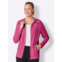Catamaran Sports Damen Sportjacke mit Kontrastpaspeln, fuchsia-schwarz, Gr&ouml;&szlig;e 36/38