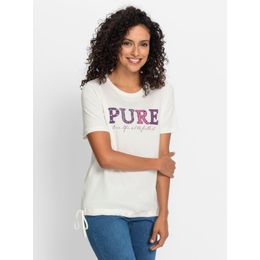 Heine Damen Kurzarmshirt, Natur, Gr. 36, T-Shirts, Material: Baumwolle