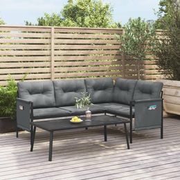 vidaXL Garten-Ecksofa Anthrazit Stahl Und Textilene | Größe: 168 x 116 x 65 cm